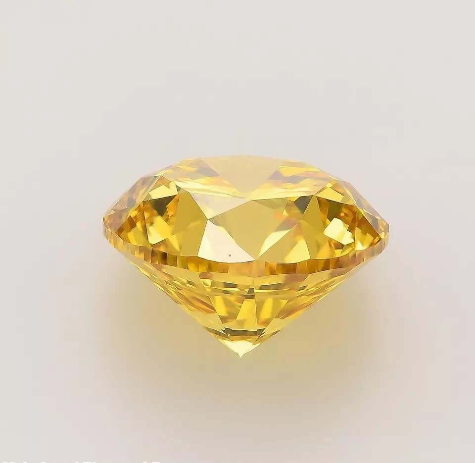 10 CT Natural Yellow Diamond round Cut White Color D Grade VVS1 Free ...