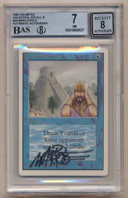 BGS 7 Auto 8 Magic Gathering Mark Poole Signed Unlimited Ancestrall ...