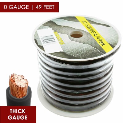 0 Gauge Black Amplifier Power / Ground Wire 1/0 Ga Amp Cable, 49 Fee | eBay