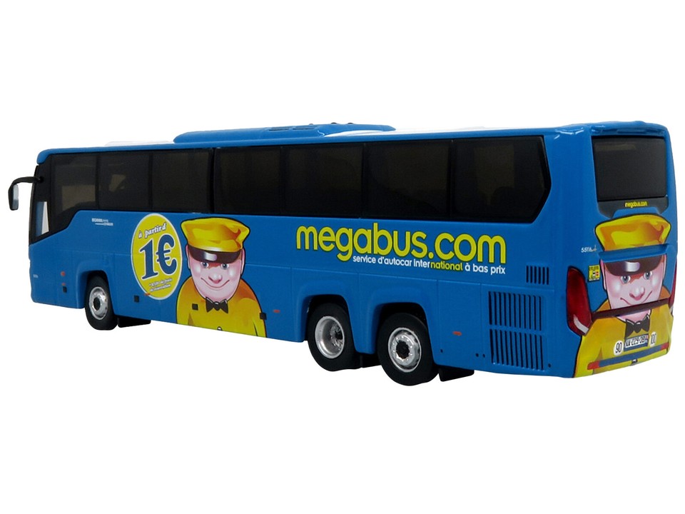 Scania Touring Coach Megabus France Blue Graphics 1/87 HO Bus Model | eBay