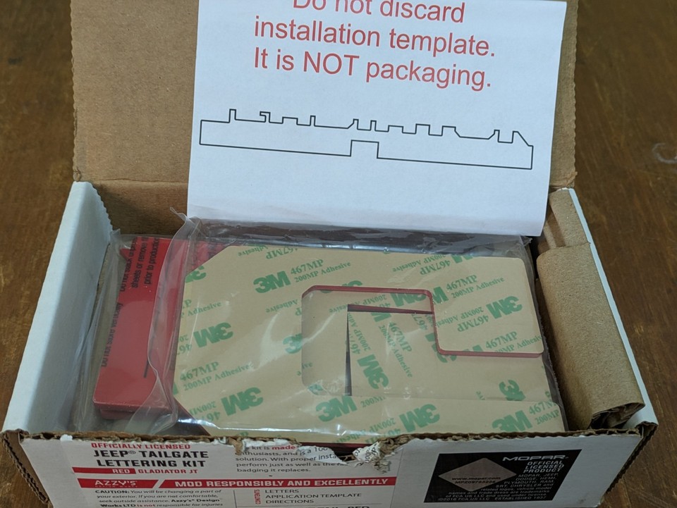 Jeep Gladiator Tailgate Lettering Kit Red New Open Box | eBay
