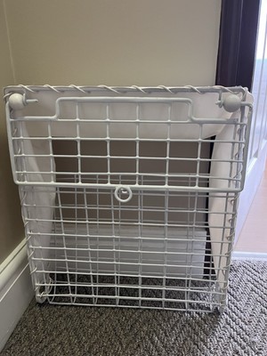 FOLDING CAGE MAIL/LETTER BOX-WHITE METAL-SPACE SAVING-NEXT DAY POST ...