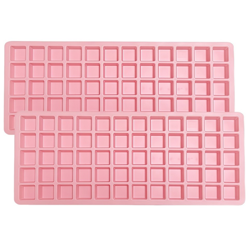 2 Pack Silicone Ice Cube Molds 60 Grid Food Trays Compatible with ...