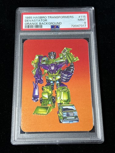 1985 Hasbro Transformers Card Devastator Orange Decepticon # 115 PSA 9 ...