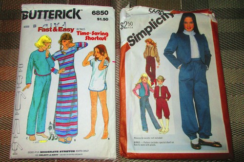 2 Girls Sewing Patterns; Butterick 6850 SizeB (10-12-14)/Simplicity ...