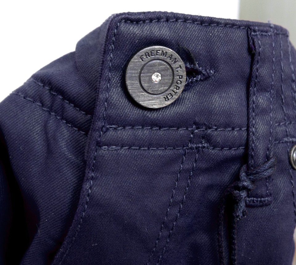 Freeman T Porter Navy Blue Coated Jeans Women Slim Fit Dorya Myskin | eBay