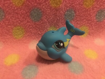 Littlest Pet Shop Lps Pet Blue & White Ocean Whale w/ Green Eyes New ...