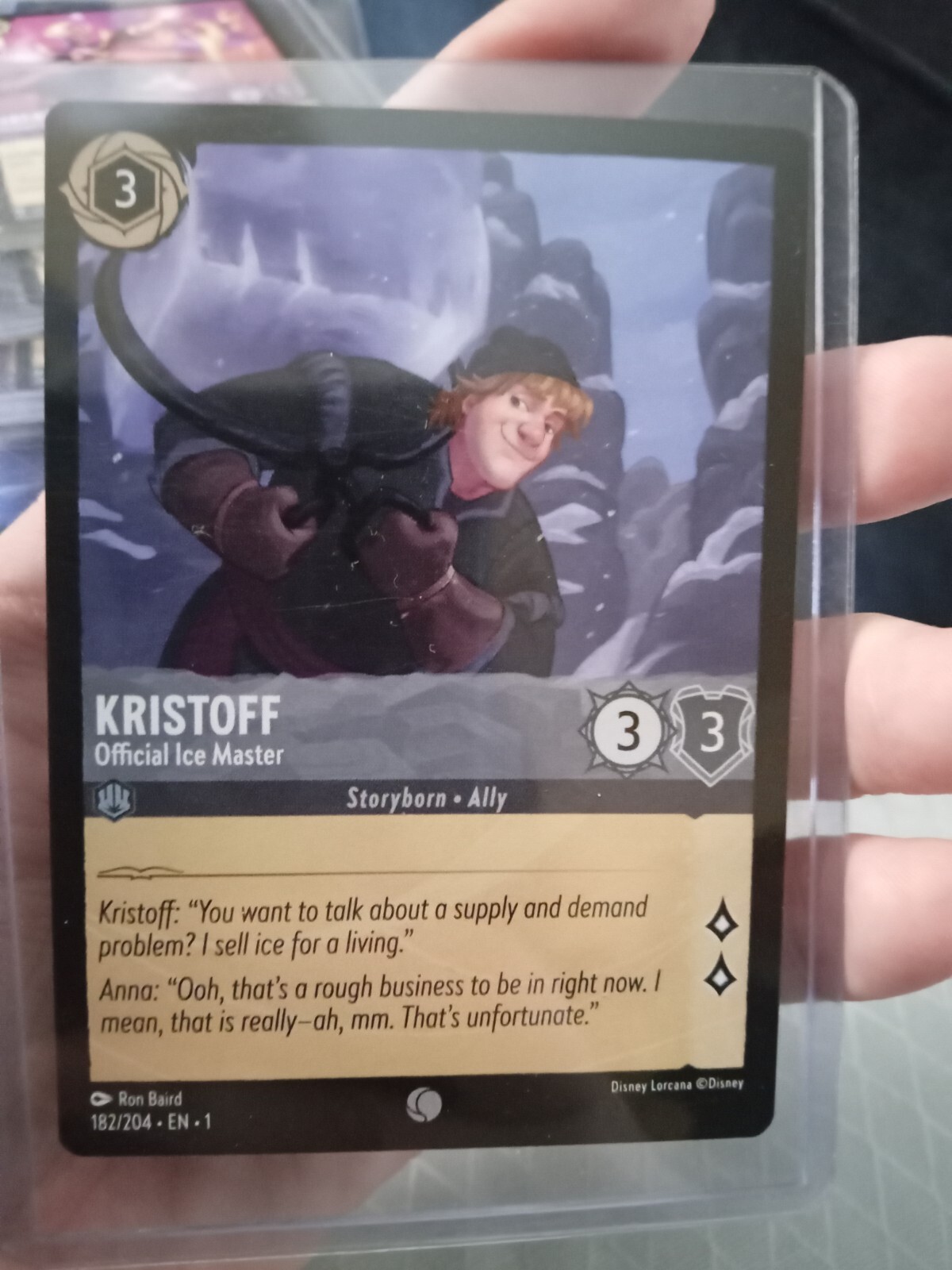 Disney Lorcana KRISTOFF Official Ice Master 182/204 Common NICE CARD ...