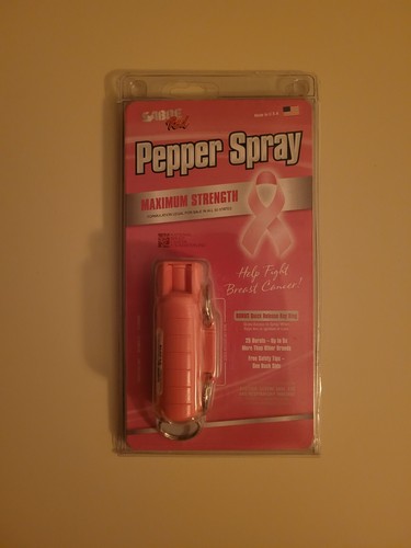 Sabre Red Pepper Spray Bonus Quick Release Key Ring Help Fight Breast ...