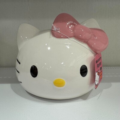 HELLO KITTY PLANTER Ceramic Hand Painted LARGE 7"H x 9"L (NEW WITH TAG ...