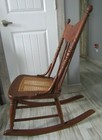 Antique Victorian Wood Rocking Chair w/Cane Seat | eBay