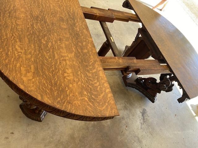 George C Flint Quarter Sawn Oak, 60” Round Griffin Table (price reduced ...