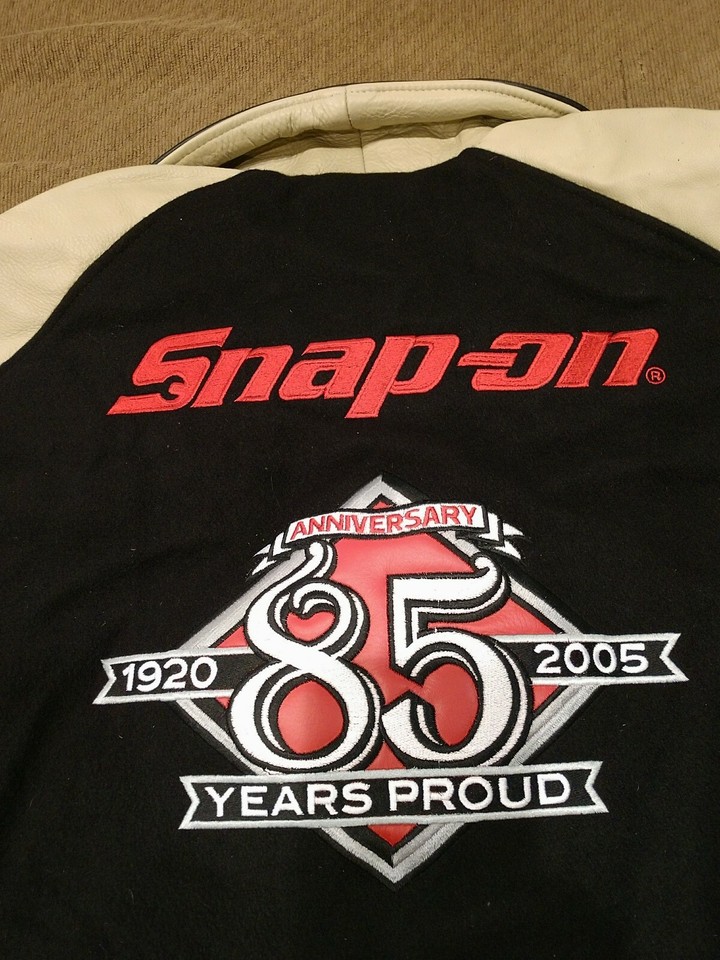 Snap On Tools COLLECTABLE 85TH ANNIVERSARY LEATHER & WOOL JACKET ...