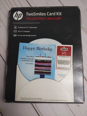HP TwoSmiles Printer Greeting Card Kit #SF788A for Inkjet Printers NIB ...