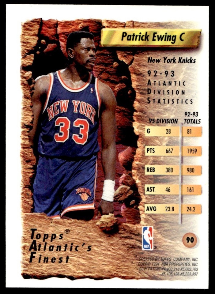 1993-94 Finest Patrick Ewing A92 New York Knicks #90 | eBay