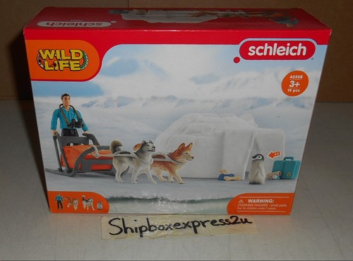 SCHLEICH WILD LIFE ANTARCTIC EXPEDITION HUSKY SNOW DOG SLEDDING 42558 ...