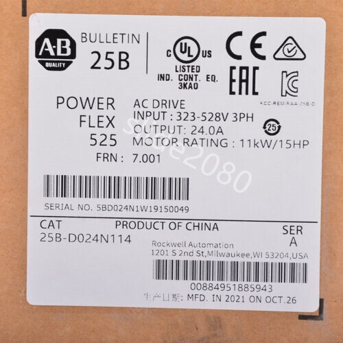 New Factory Sealed AB 25B-D024N114 SER A PowerFlex 525 11kW 15Hp AC ...