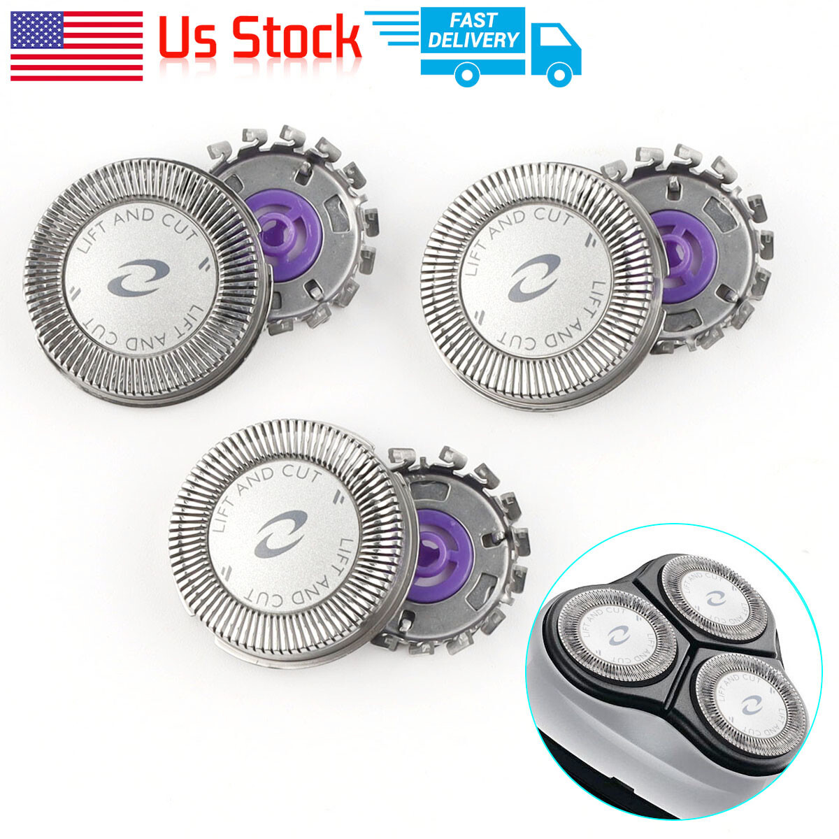 NEW HQ56 3/6Pcs Shaver Razor Blades Head Replacement Cutters HQ4 HQ3 ...