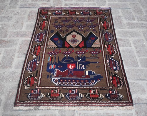 Handmade Vintage Afghan Soviet War Carpet Persian Tribal Baluchi Wool ...