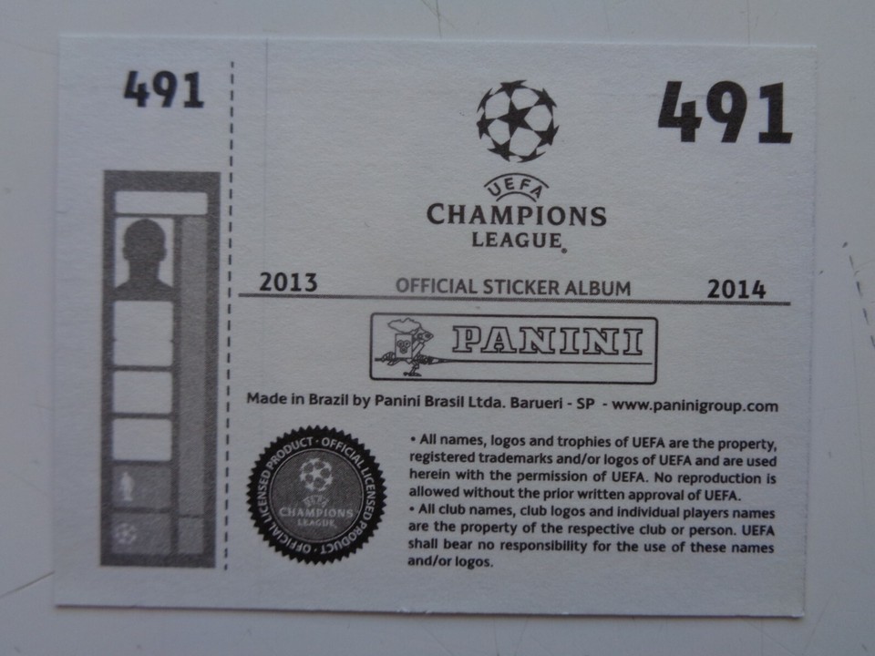 Thibaut COURTOIS # 491 STICKERS UEFA CHAMPIONS LEAGUE PANINI 2013-14 ...