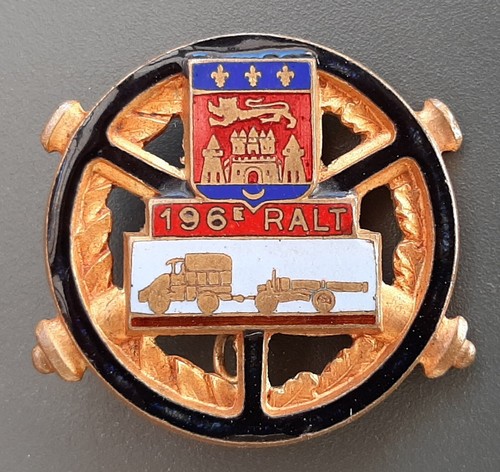 France 1940 Insigne 196° RALT Régiment Artillerie Lourde Tractée ...