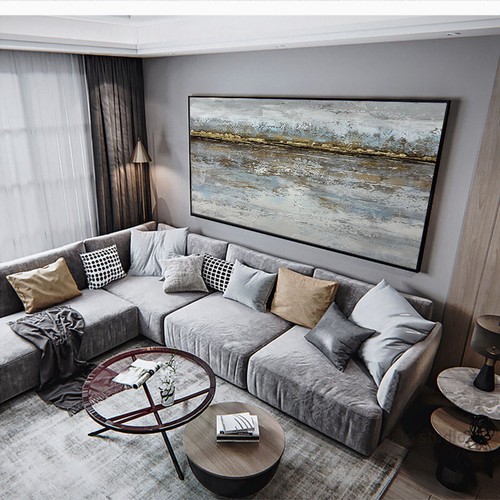 Customizable Abstract Landscape Mural Decoration Living Room Large ...