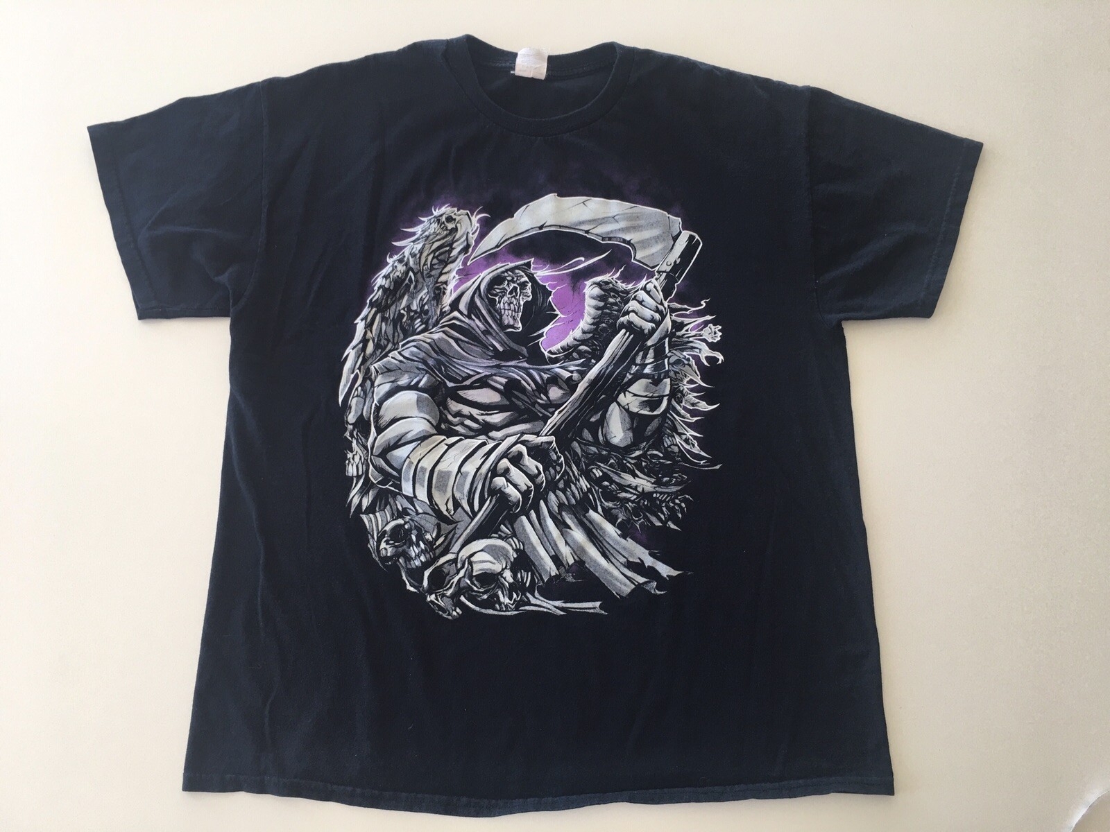 Vintage GILDAN GOTHIC GRIM REAPER T SHIRT MENS SIZE XL - Gem