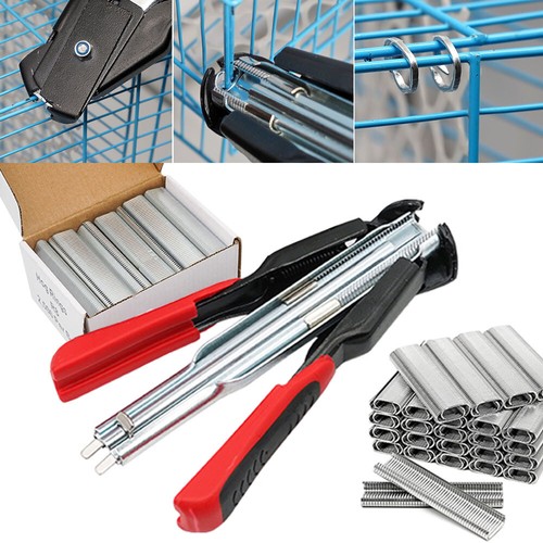 Hog Ring Pliers Tool 2500 C Clips Staples Cage Fencing Gun Fastener ...