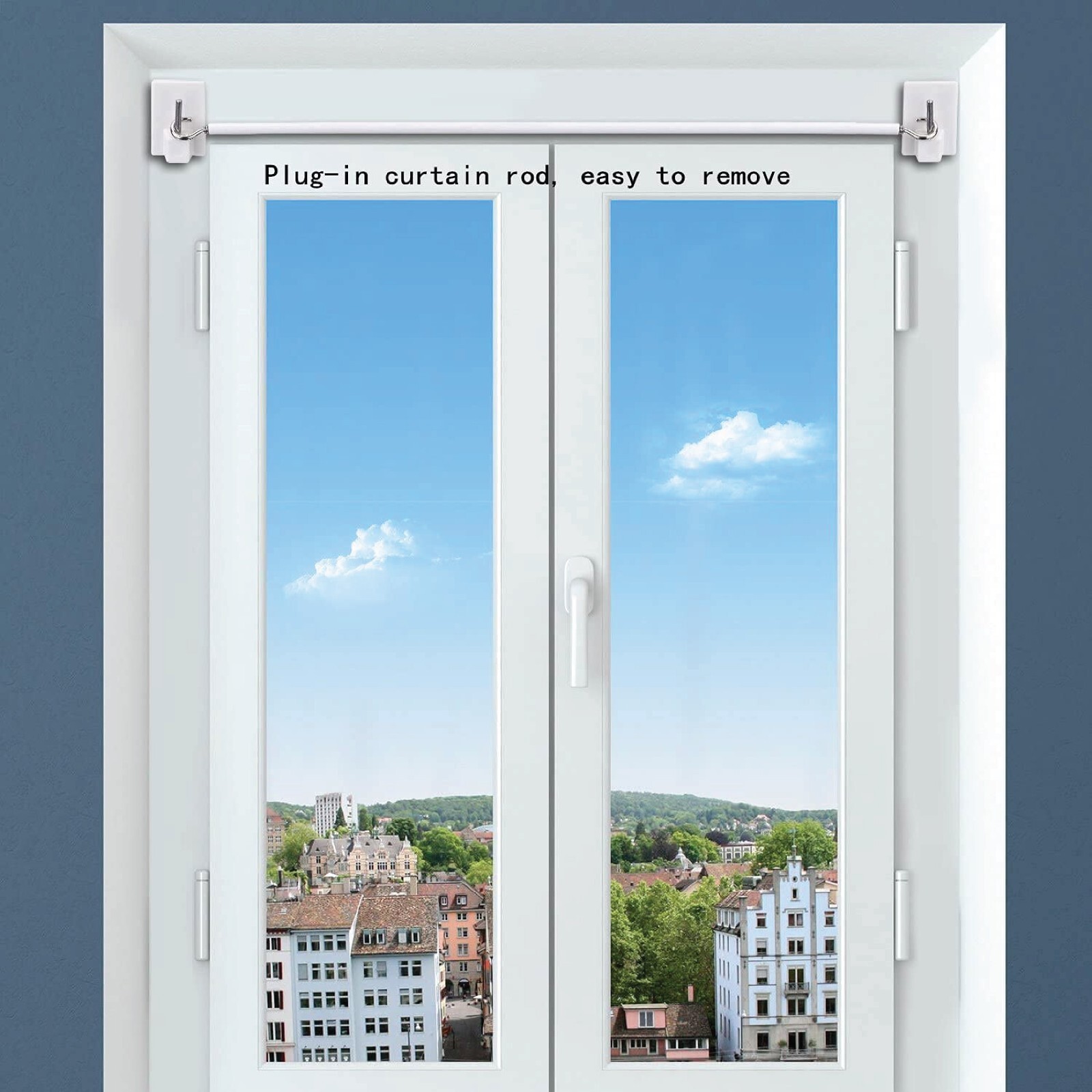 SELF ADHESIVE STICKY STICK-ON NET CURTAIN WIRE ROD END HOOKS FOR UPVC ...