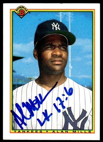 1990 Bowman Baseball Alan Mills Auto New York Yankees #428 Signed | eBay