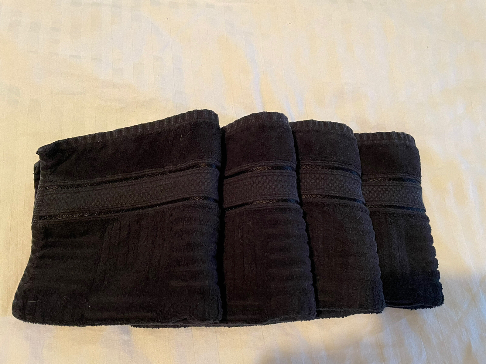 Set of 4 Black Washcloths Premium Weight 12" | eBay