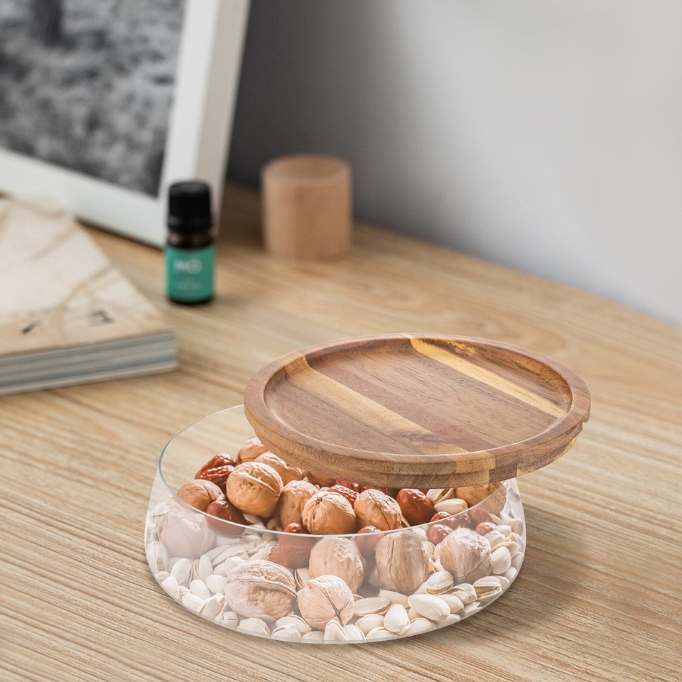 Glass Candy Nuts Serving Storage Container Snack Tray Plates with ...