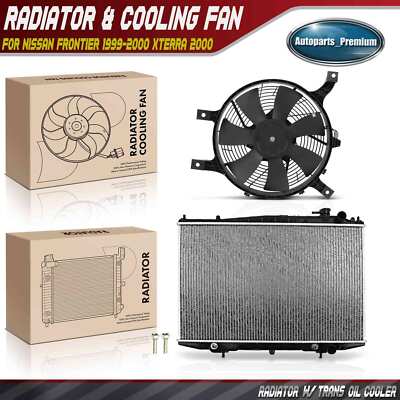 Radiator & Cooling Fan Assembly Kit for Nissan Frontier 1999-2000 ...
