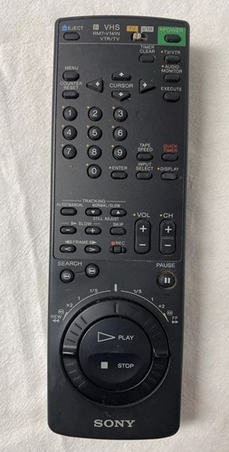 Sony RMT-V141N OEM Original VHS VTR/TV Remote Control Black Untested | eBay