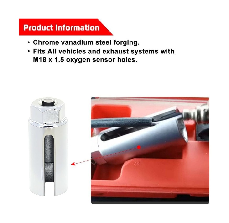 A ABIGAIL 5 PCS Automotive O2 Oxygen Sensor Socket Offset 02 sensor ...
