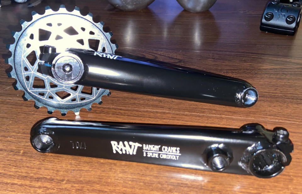 RANT BANGIN 8 BMX CRANKS 170 mm + SHADOW VVS 25t SPROCKET SUBROSA BLACK ...