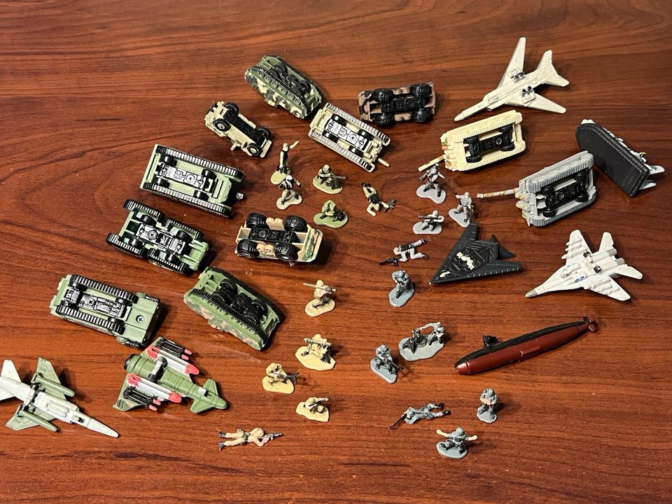 Micro Machines Military Lot Bundle. 38 Pieces Total. Tanks Planes Troop ...