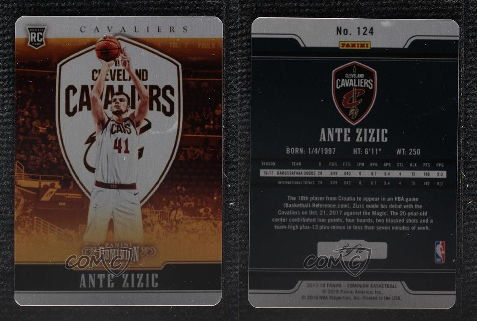 2017-18 Panini Dominion Rookies Gold /10 Ante Zizic #124 Rookie RC a8r ...
