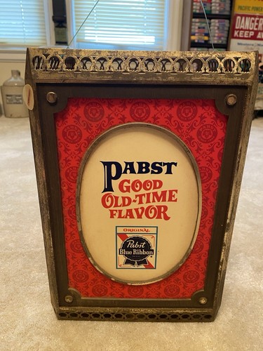 1960’s Pabst Blue Ribbon Beer Rotating Hanging 4 Sided Light Motion ...