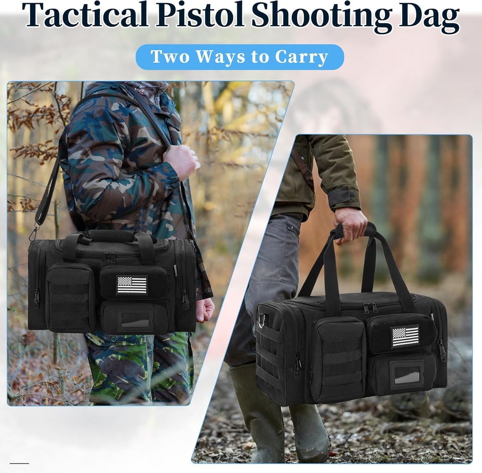 Tactical Pistol Range Bag, Gun Range Bag for 4 Handguns, Shooting ...