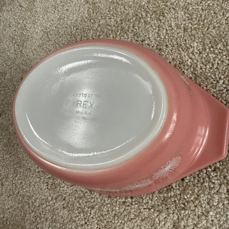 Vintage PYREX PINK DAISY Cinderella CASSEROLE BAKING DISH No Lid 043 1 ...