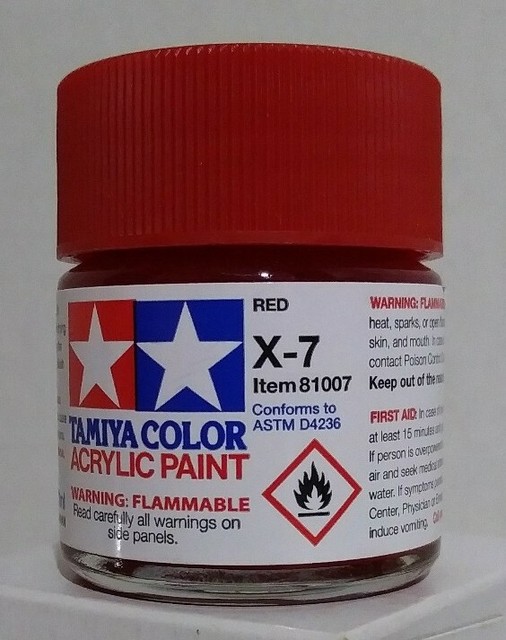 Tamiya 81007 Acrylic X-7 Red Paint 23ml Bottle Tam81007 for sale online ...
