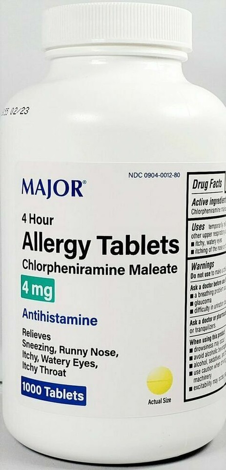 Chlorpheniramine 4mg 100, 1000 Tablets Compare to Chlor-Trimetron 2026 ...