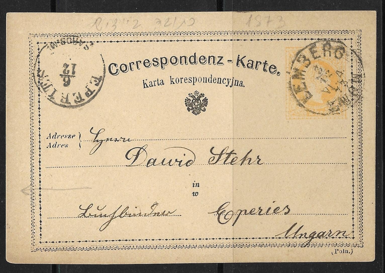 Judaica Jewish Austria Old Postal Stationery Postcard Written in ...