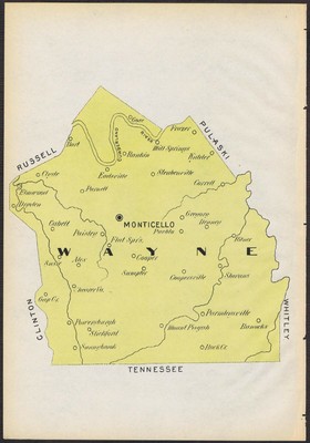 WAYNE County Kentucky Antique Map 1893 | eBay