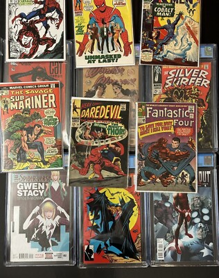 Comic Book Grab Bag, Slabs, Graded, Raw, ASM 129, Batman 251, Hulk 181 ...