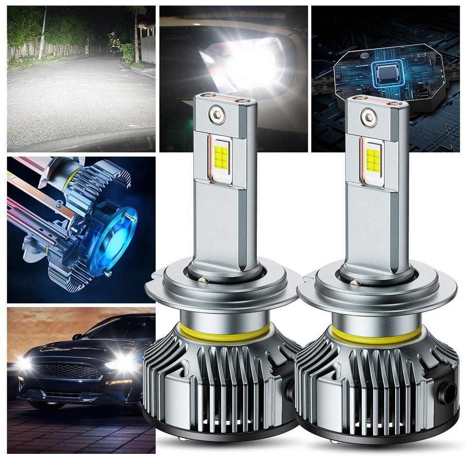 2-20X H7 LED Headlight Bulbs Kit High Low 6500K Super White 30000LM ...
