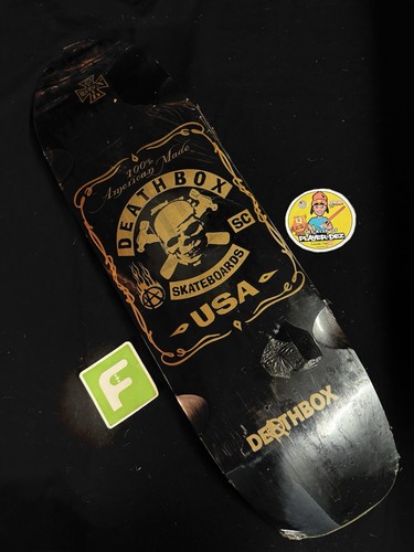 RARE Black Gold Skull American Made Deathbox Skateboard Deck Thick ...