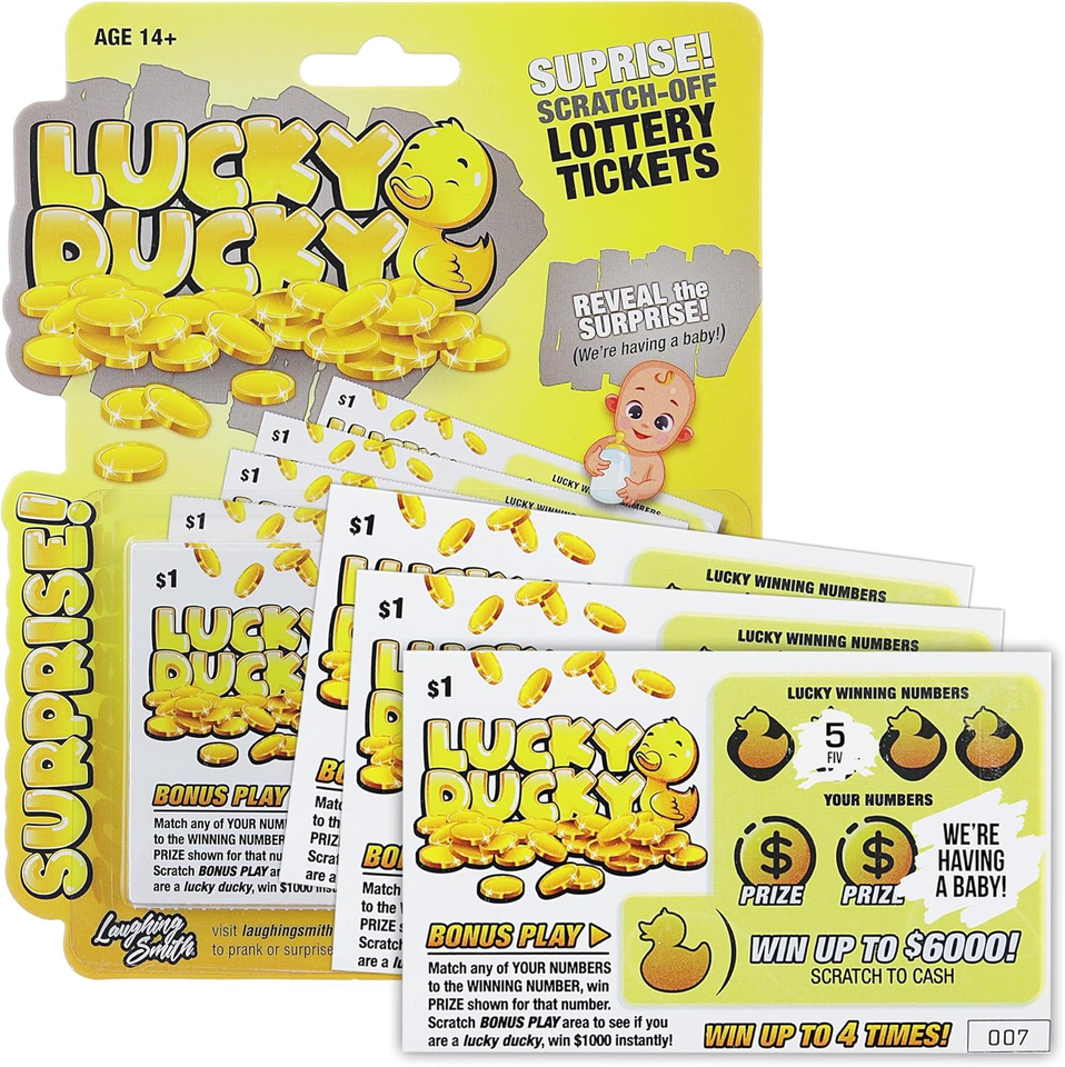 Lucky Ducky Fake Pregnancy Announcement Lottery Tickets - Pregnancy ...
