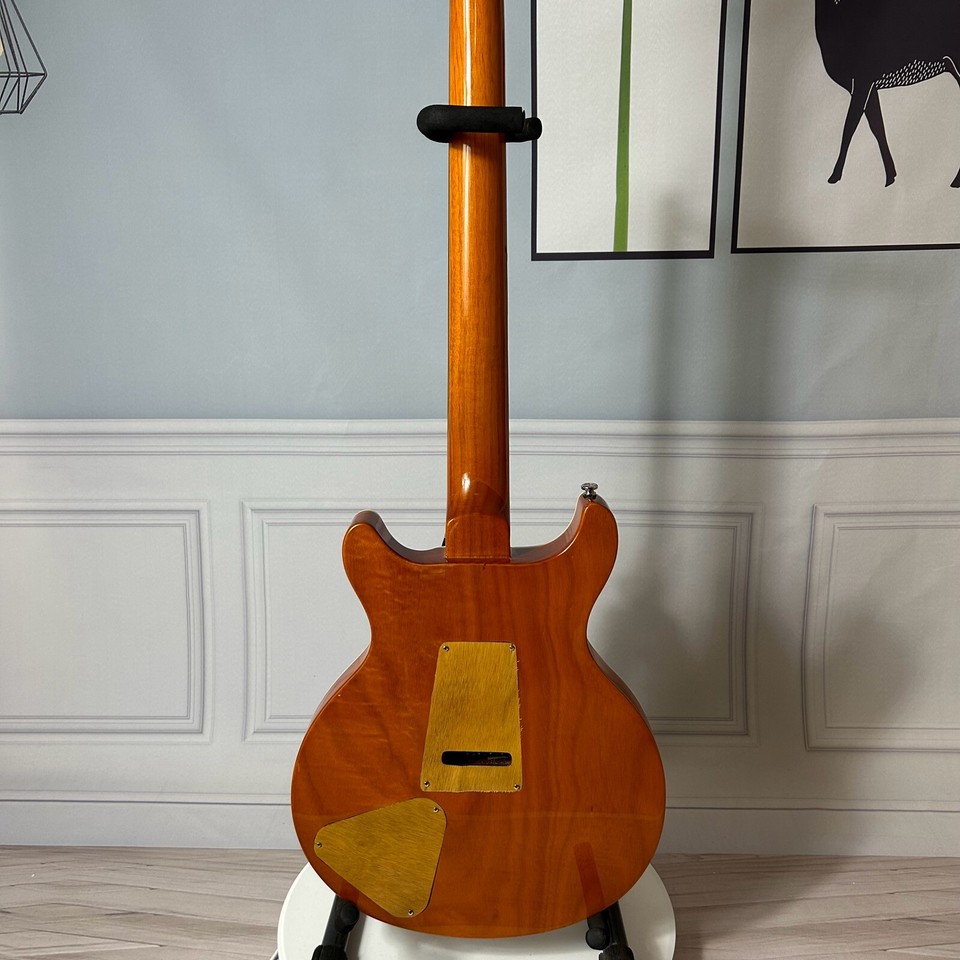 Custom Yellow Santana Retro PRS Electric Guitar Flame Maple Top Abalone ...